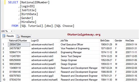 sql choose function