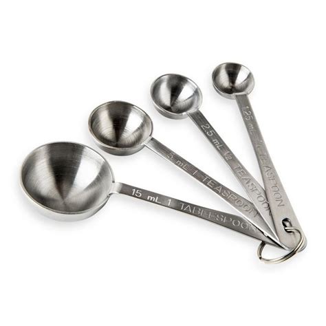 4 Piece Stainless Steel Measuring Spoon Set Stainless Steel Measuring