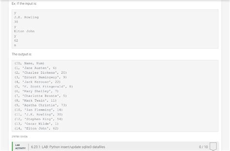 6 23 lab python insert update sqlite3 datafiles