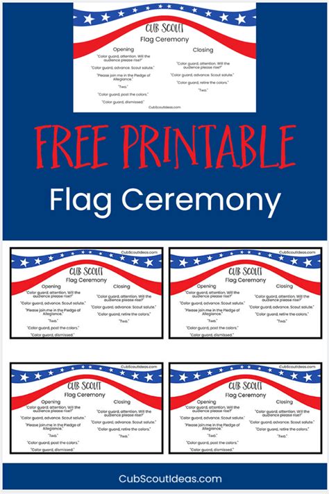 Cub Scout Flag Ceremony Printable