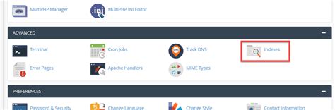 how to configure directory indexing in cpanel 2023