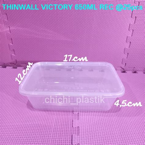 Jual Thinwall Food Container 650ml Victory Kotak Makan Bening