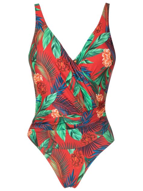 Lygia And Nanny Maisa Floral Print Swimsuit In Red Modesens