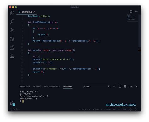 c program to find the nth fibonacci number codevscolor