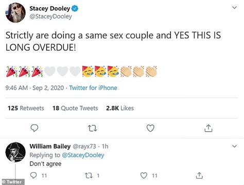 stacey dooley supports strictly s same sex pairing as james jordan