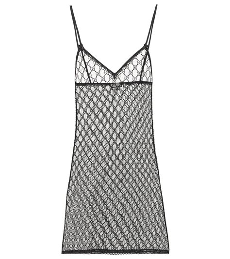 Gucci Gg Tulle Lingerie Minidress In Black Lyst