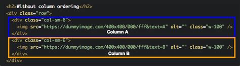 bootstrap 4 push pull order classes how to reorder columns on mobile