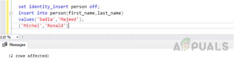 how to fix the error cannot insert explicit value for