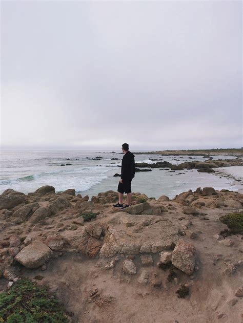 Free Images Man Beach Sea Coast Sand Rock Ocean Horizon