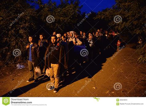 Refugees In Babska Serbian Croatina Border Editorial Stock Image