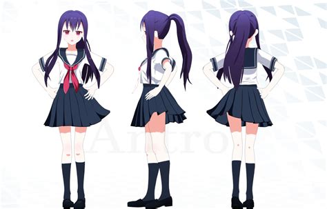 rika new 3d anime style character for vrchat game ready