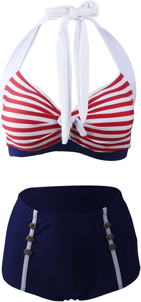 Tfeng Bikini Set High Waist Damen Zweiteiliger Bademode Badeanzüge