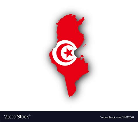 Map And Flag Of Tunisia Royalty Free Vector Image