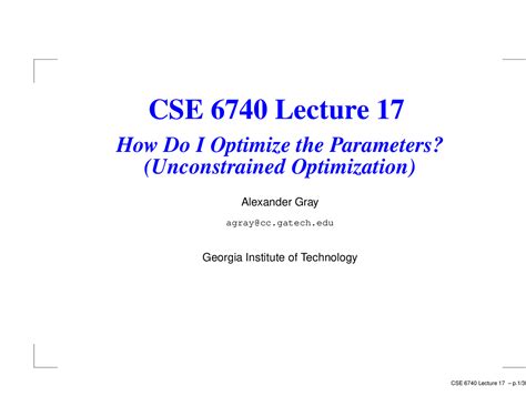 optimize the parameters in unconstrained optimization quiz 1 cse