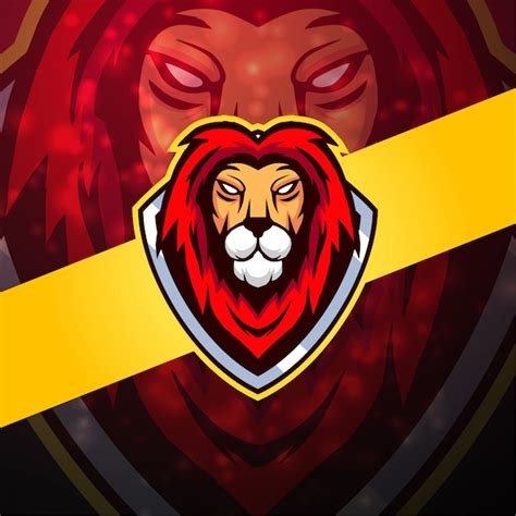 Design De Logotipo Mascote Leão Esport Vetor Premium