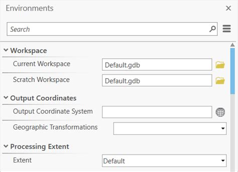 geoprocessing environment settings—arcgis pro documentation