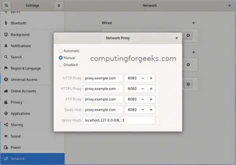 configure proxy settings on centos 8 7 rhel 8 7 fedora