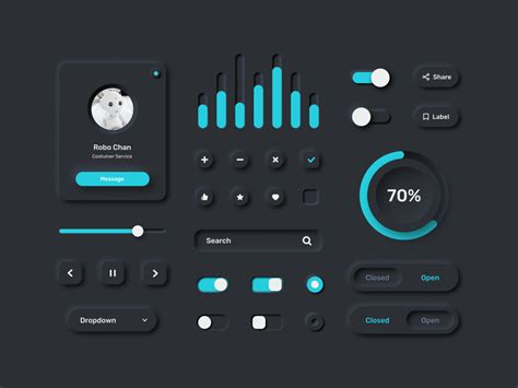 neumorphism ui kit free figma resource elements ios kit chips filter