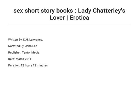 Sex Short Story Books Lady Chatterleys Lover Erotica