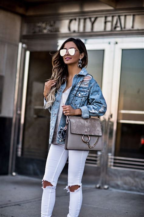 Fashion Blogger Mia Mia Mine Wearing A Topshop Denim Jacket And An Handm