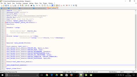 php unable to send notification to multiple devices using fcm stack