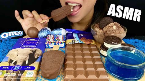 Asmr Blue Desserts Chocolate Oreo Ice Cream 초콜릿 아이스크림 리얼사운드 먹방