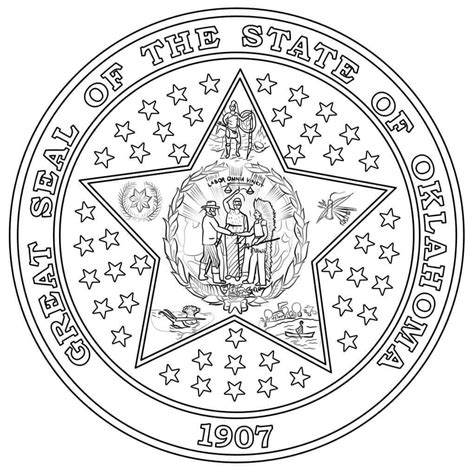Oklahoma State Seal Coloring Page Download Print Or Color Online For