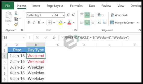 how to use weekday function in ms excel