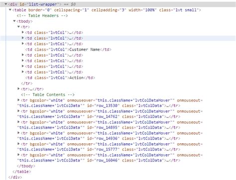 excel how to get html table dynamic rows using vba