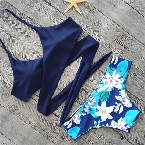Summer Bikini Party 2018 Bandage Bikinis Set Push Up Swimwear Women