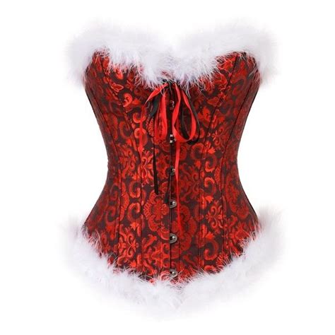 Womens Sexy Christmas Mrs Santa Claus Corset Bustier Wish Sexy