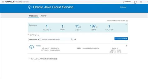 oracle java cloud serviceインスタンスを作ってみた（weblogic server 12cr2 enterprise