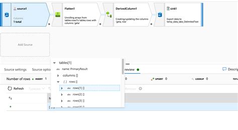 azure extract json data with data flow flatten
