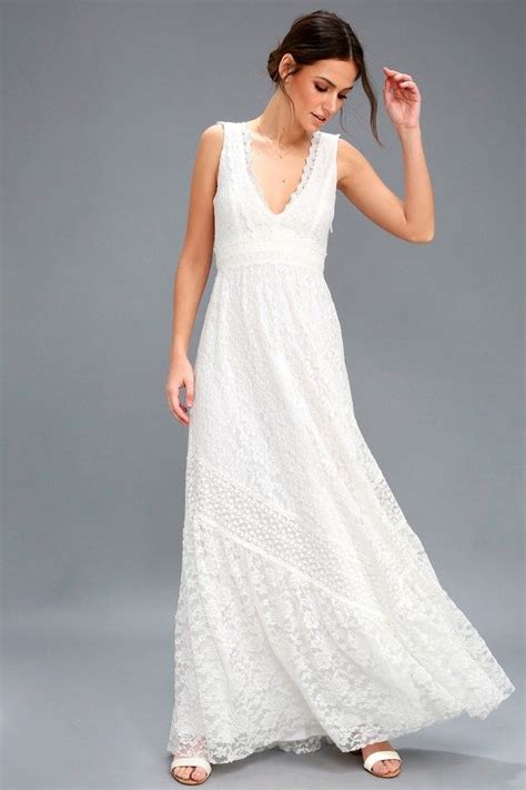 Awaken My Love White Long Sleeve Lace Maxi Dress White Dresses For