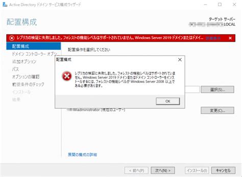 「レプリカの検証に失敗しました。」エラーでドメインサーバを引き継げない。 一寸の虫にも五分の魂