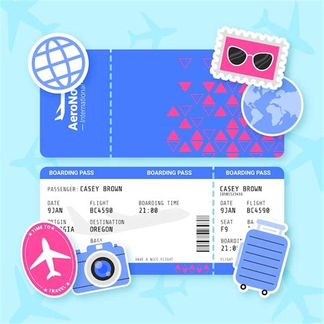 Premium Vector Flat Boarding Pass Illustration