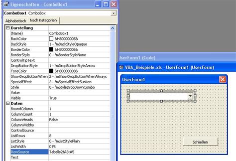 excel vba combobox list rowsource combo boxes and list