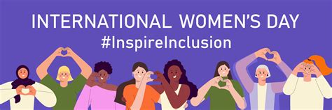 Inspire Inclusion Banner International Womens Day Vector Illustration