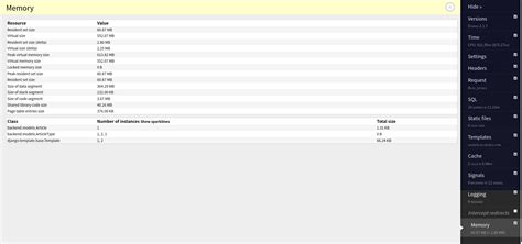 the powerful django debug toolbar django project