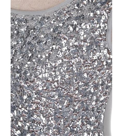 Womens Sparkle And Shine Glitter Sequin Embellished Sleeveless Round Neck