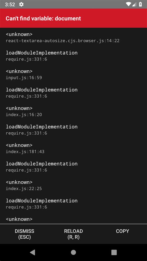 react native can t find variable document · issue