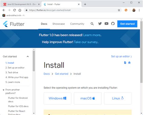 install flutter on windows by download zip