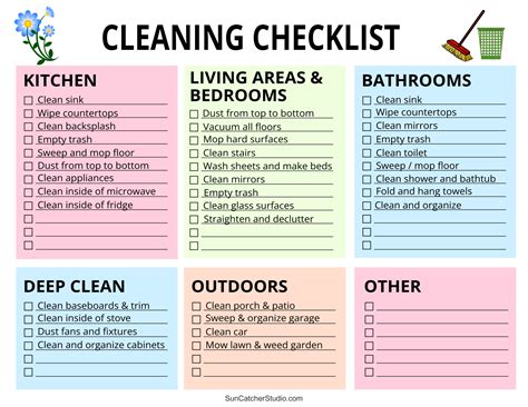 Printable Cleaning Schedule Spring Daily And Weekly Checklists – Diy
