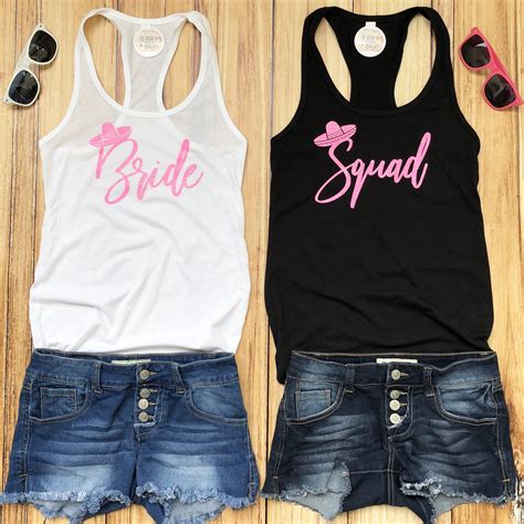 Bride Squad Tank Tops Fiesta Bachelorette Party Tank Tops Etsy