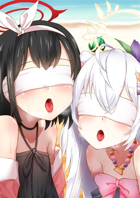 Azusa Mashiro Azusa And Mashiro Blue Archive Drawn By M Bon
