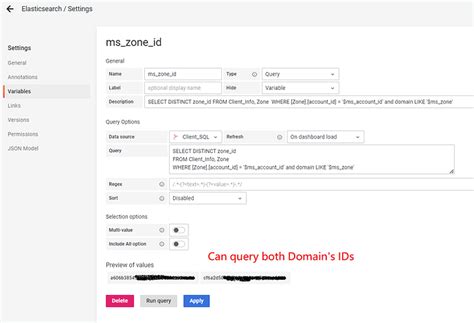 dashboard multiple selection options issues elasticsearch grafana