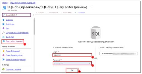 create azure sql database and query the database