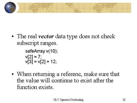 the real vector data type does not check subscript ranges