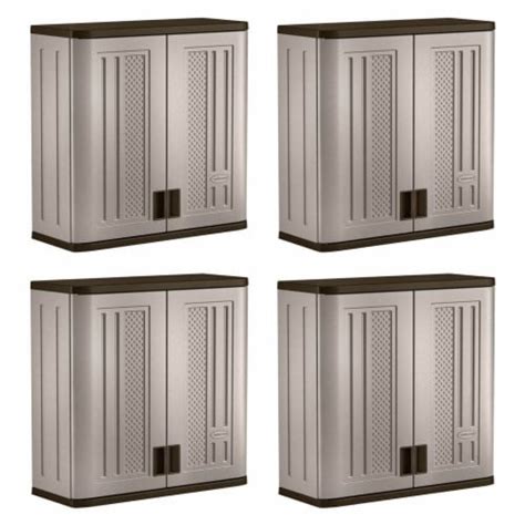 Suncast 4 Cubic Feet Resin Single Shelf Garage Wall Storage Cabinet 4