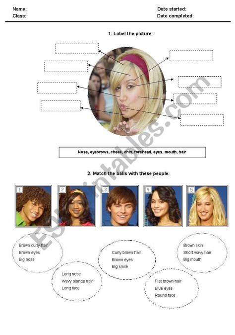Describing Physical Appearance Esl Worksheet By Sarah24